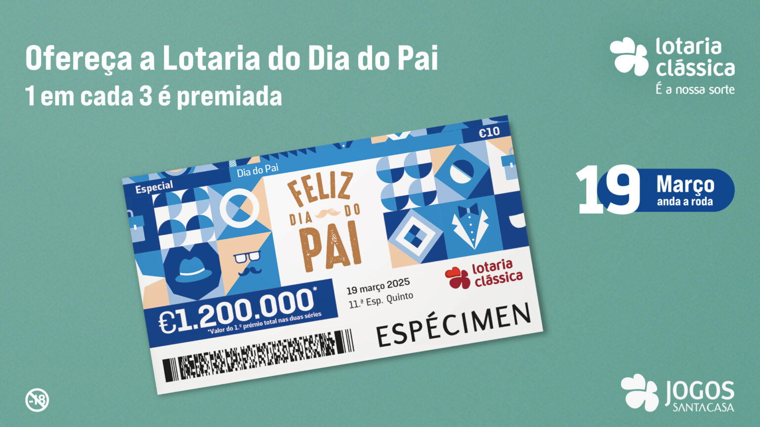Lotaria Clássica celebra o Dia do Pai com prémio de 1,2 milhão de euros ...